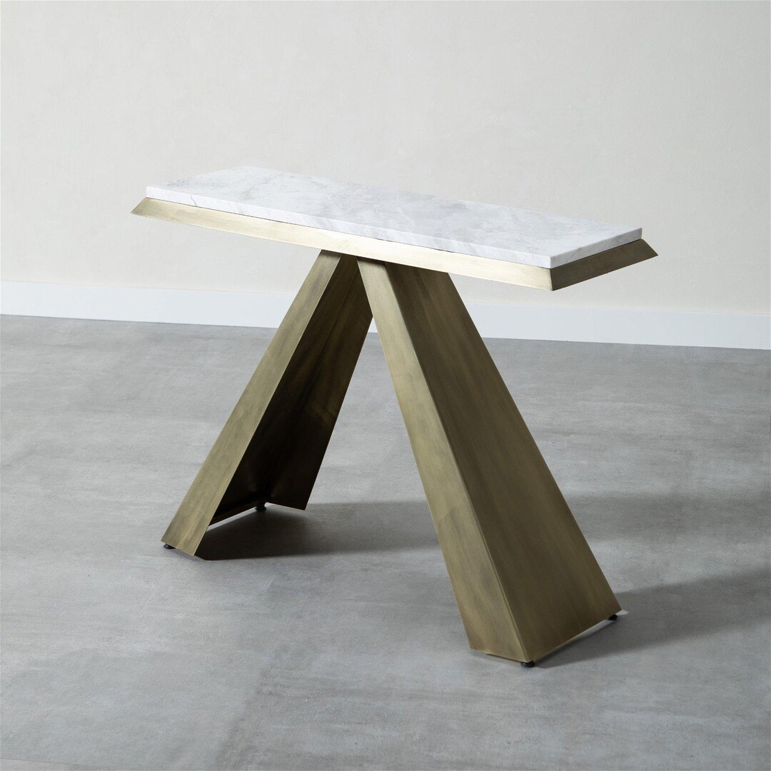 Marble-top Console Table With Metal Base - Perfect for Home Decor - Etsy