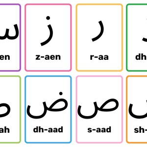 Arabic Phonetic Alphabet Flashcards | Arabic Flashboards | Arabic ...