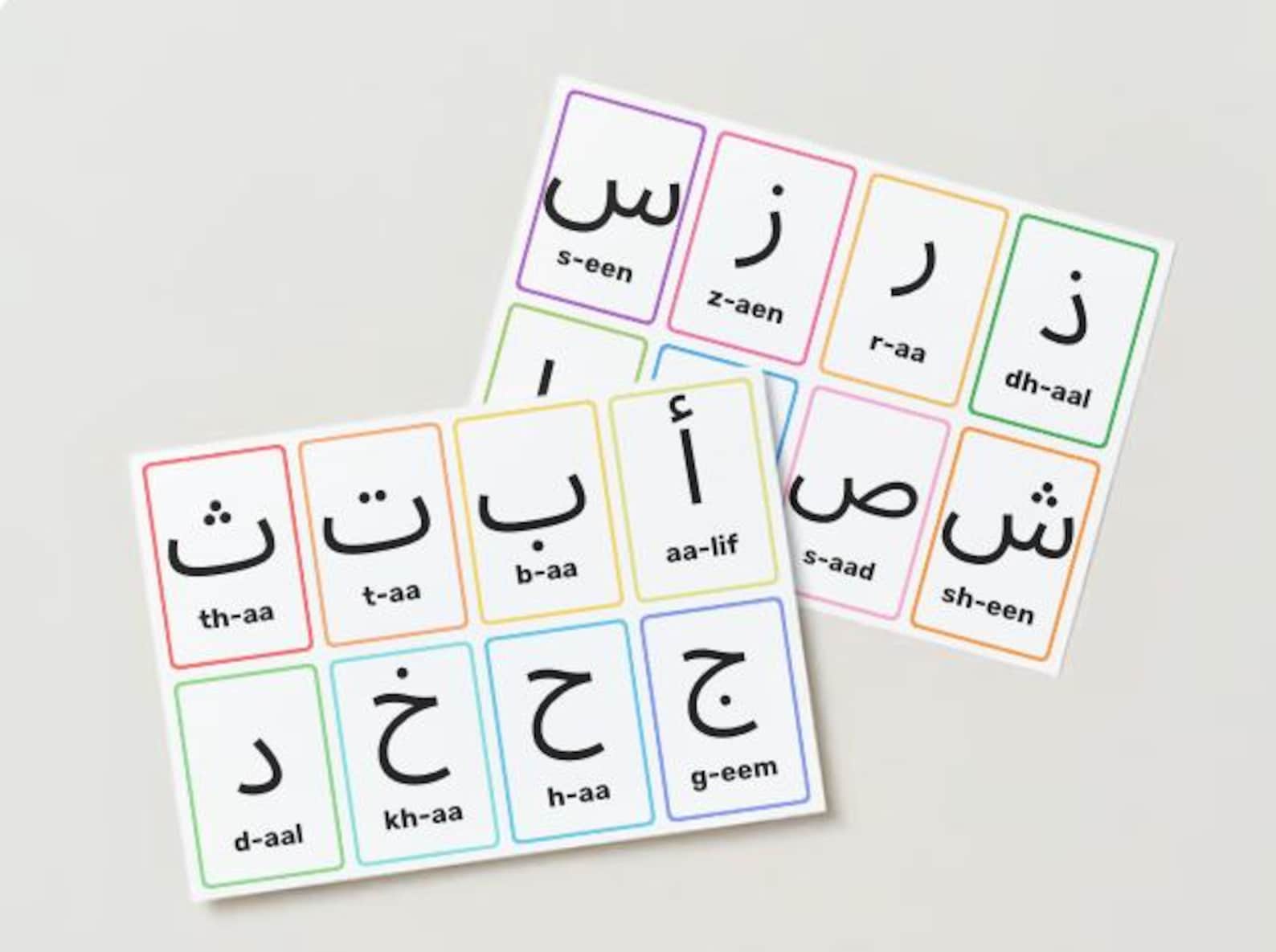 Arabic Phonetic Alphabet Flashcards | Arabic Flashboards | Arabic ...