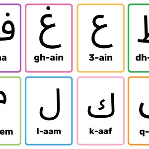 Arabic Phonetic Alphabet Flashcards | Arabic Flashboards | Arabic ...