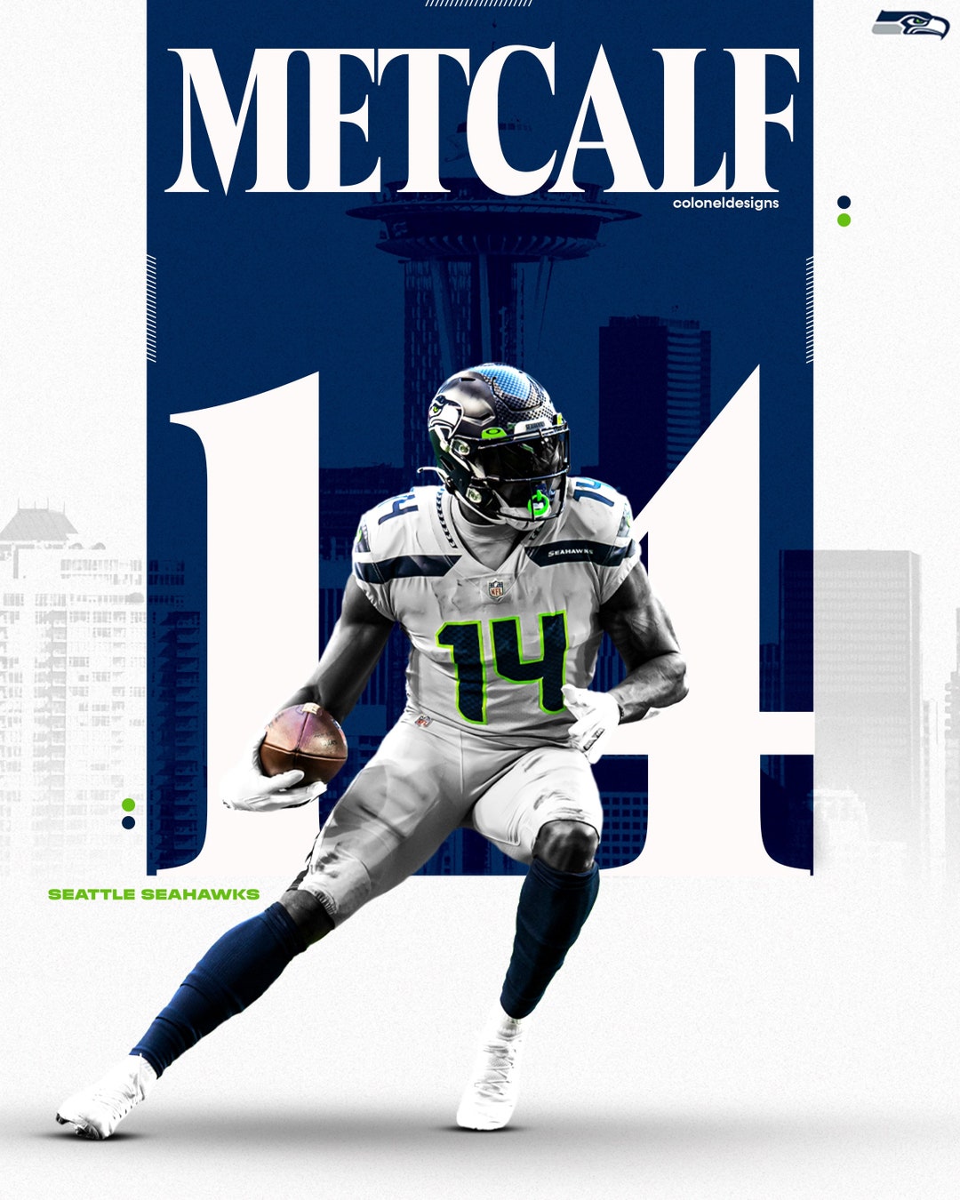 DK Metcalf Seattle Seahawks NFL Football Poster - Etsy
