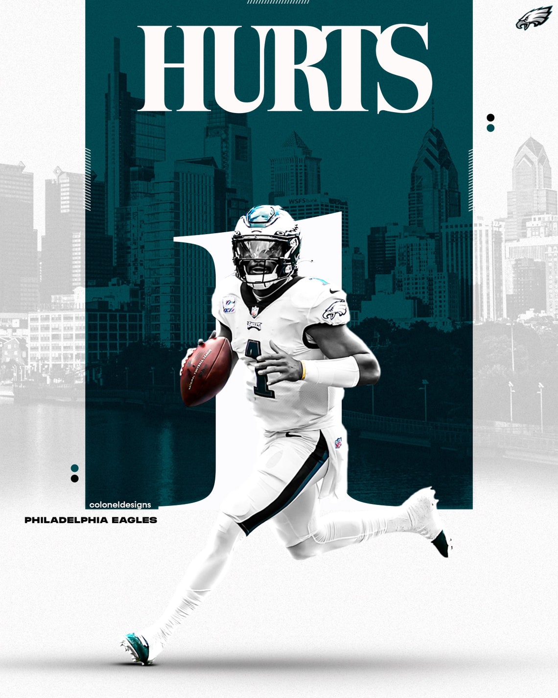 Jalen Hurts Philadelphia Eagles NFL Football Poster - Etsy