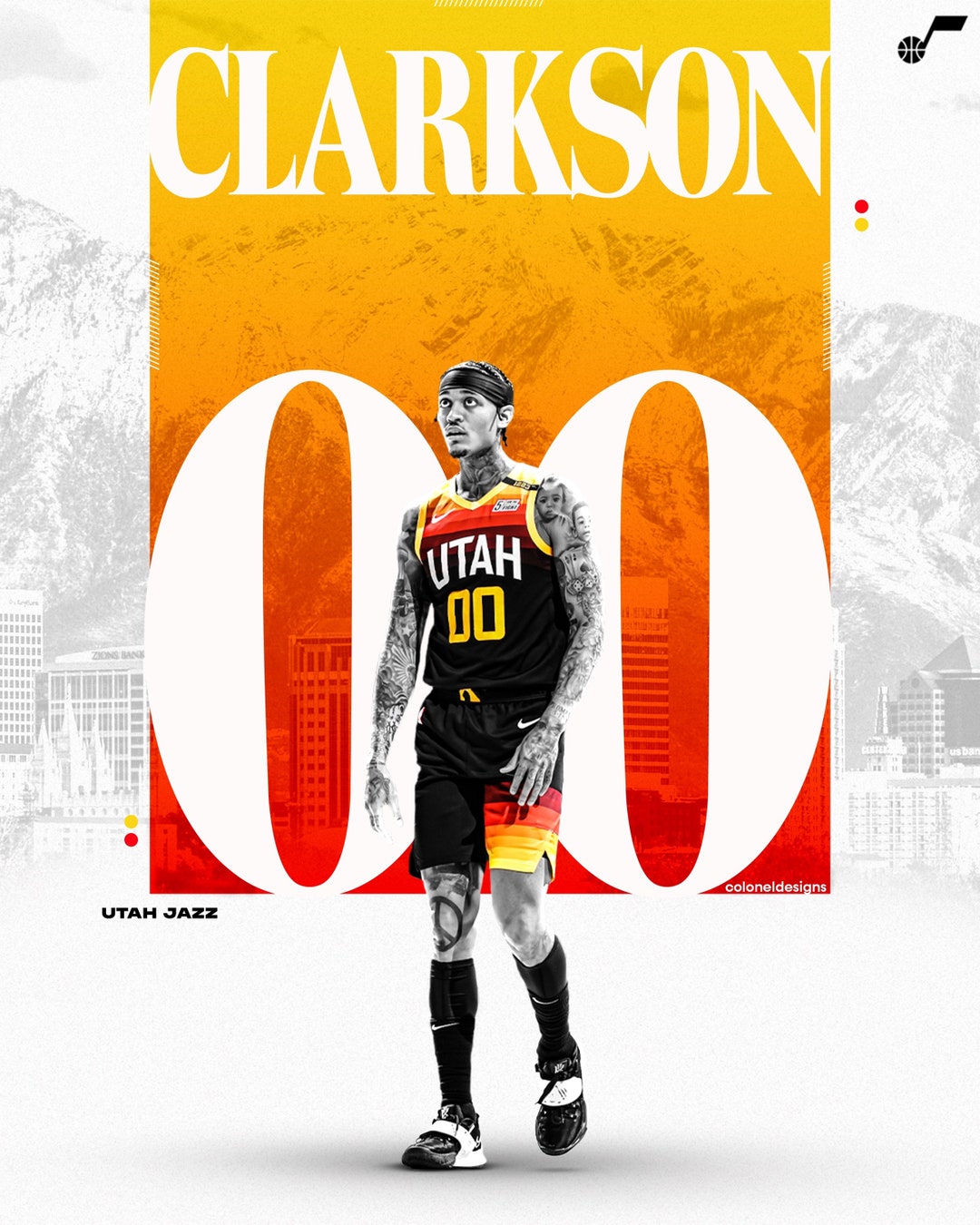 Jordan Clarkson Utah Jazz NBA Basketball City Poster - Etsy