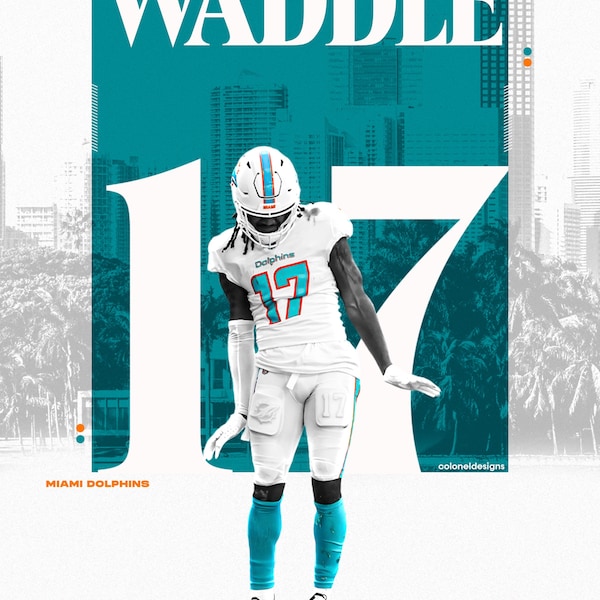 Jaylen Waddle Art - Etsy
