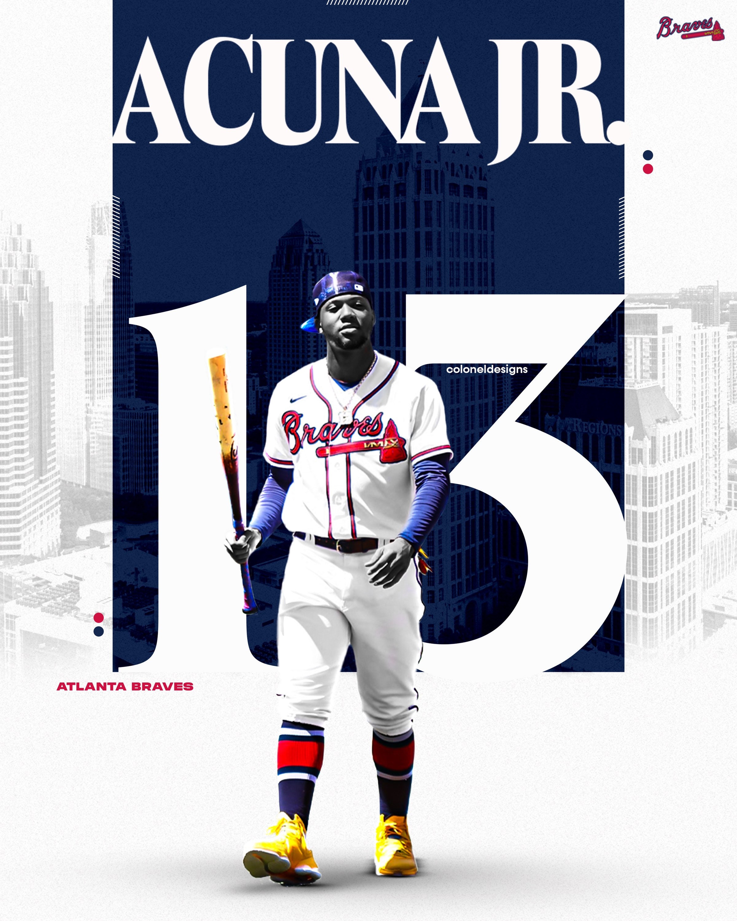 Ronald Acuna Jr. Atlanta Braves MLB Baseball Poster - Etsy