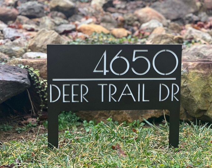 Personalized Custom Metal Address Yard Sign With Stakes - Etsy