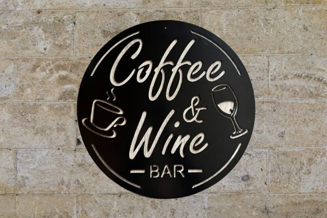 Coffee and Wine Bar Custom Metal Sign - Etsy