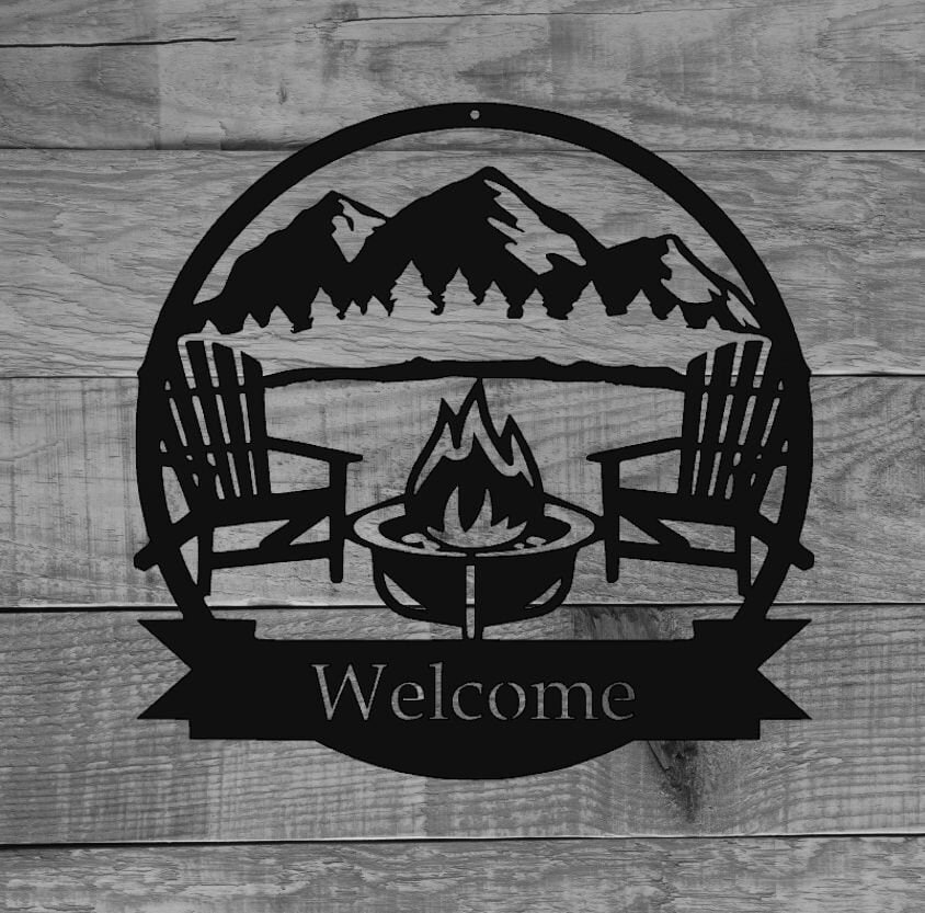 Mountain Retreat Metal Sign - Rustic Fire Pit and Chairs Wall Decor - Etsy