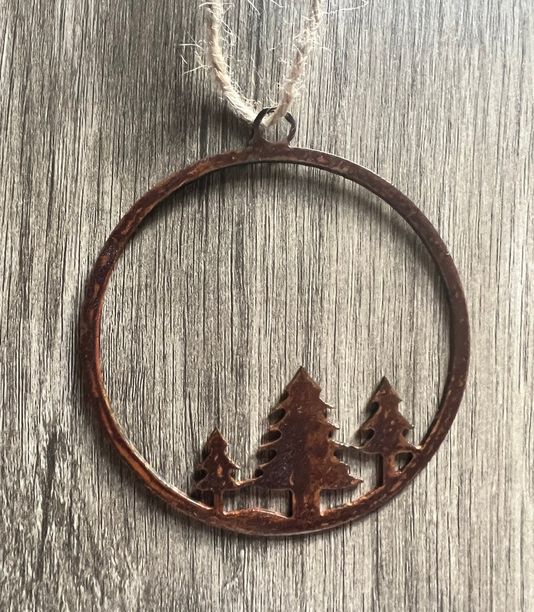 Steel Rust Patina Trees Ornament - Etsy