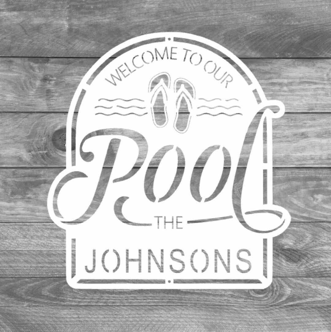 Personalized Welcome to Our Pool Steel Sign - Etsy