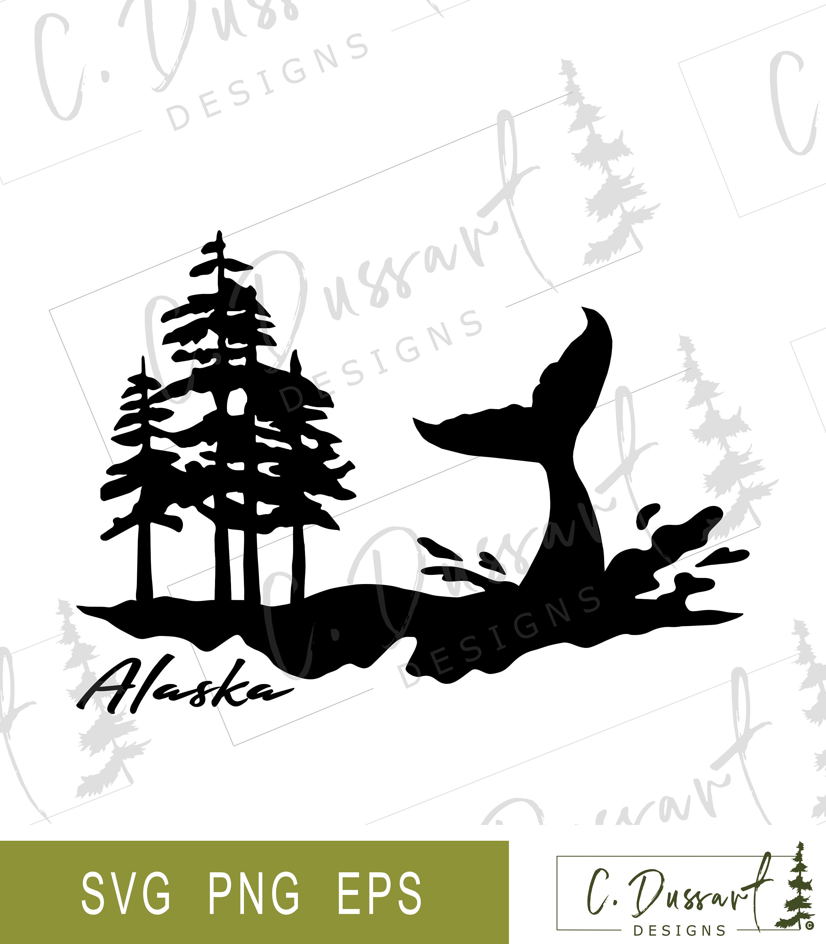 Alaska Whale Splash SVG Wall Art Car Decal Decor T-shirt Cricut ...