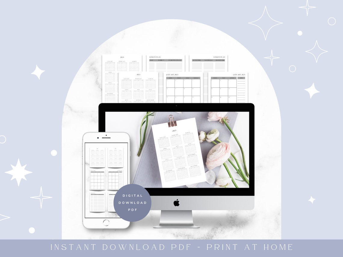 Teacher Planner Printable PDF Dated 2023 and 2024 Academic - Etsy