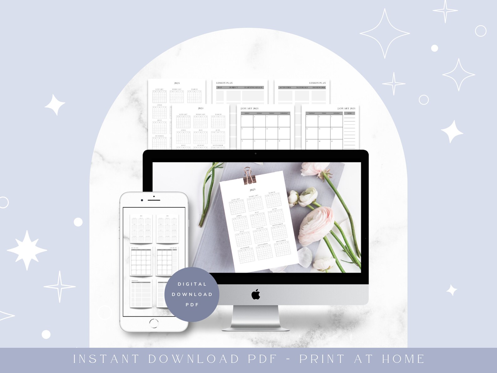 Teacher Planner Printable PDF Dated 2023 and 2024 Academic - Etsy