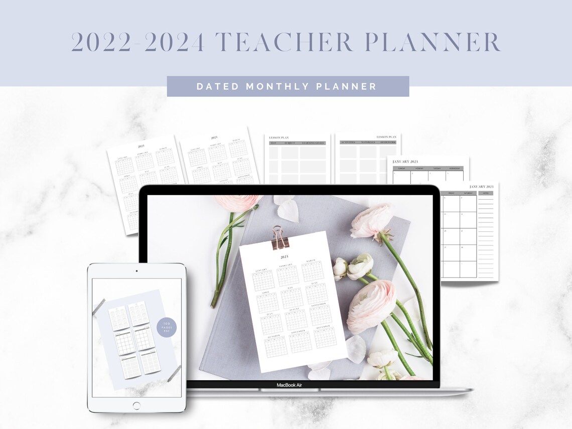 Teacher Planner Printable PDF, Dated 2023 2024 Academic Planner, Lesson ...