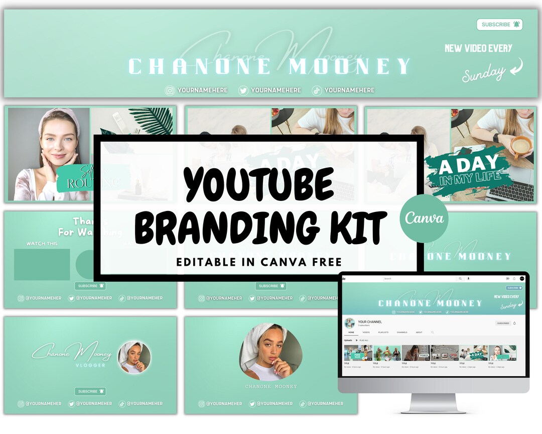 Youtube Branding Kit | Editable Banners, Thumbnail, Intros & Outros and ...