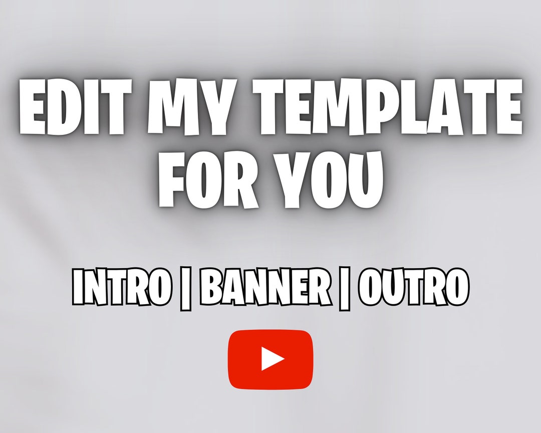 Youtube Branding Kit Intro, Banner, Outro Edit My Template for You - Etsy