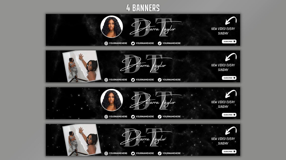 Youtube Branding Kit Editable Banners Intros & Outros and - Etsy