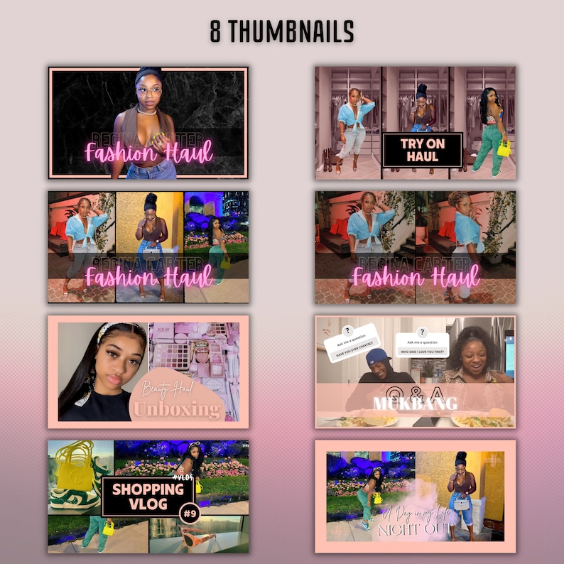 Youtube Branding Kit Editable Banners Thumbnail Intros & - Etsy