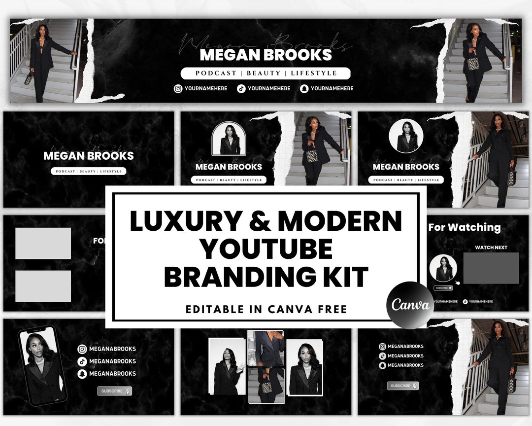 Youtube Branding Kit | Luxury and Modern | Animated Intro & Outro, Banner | Classy | Editable ...
