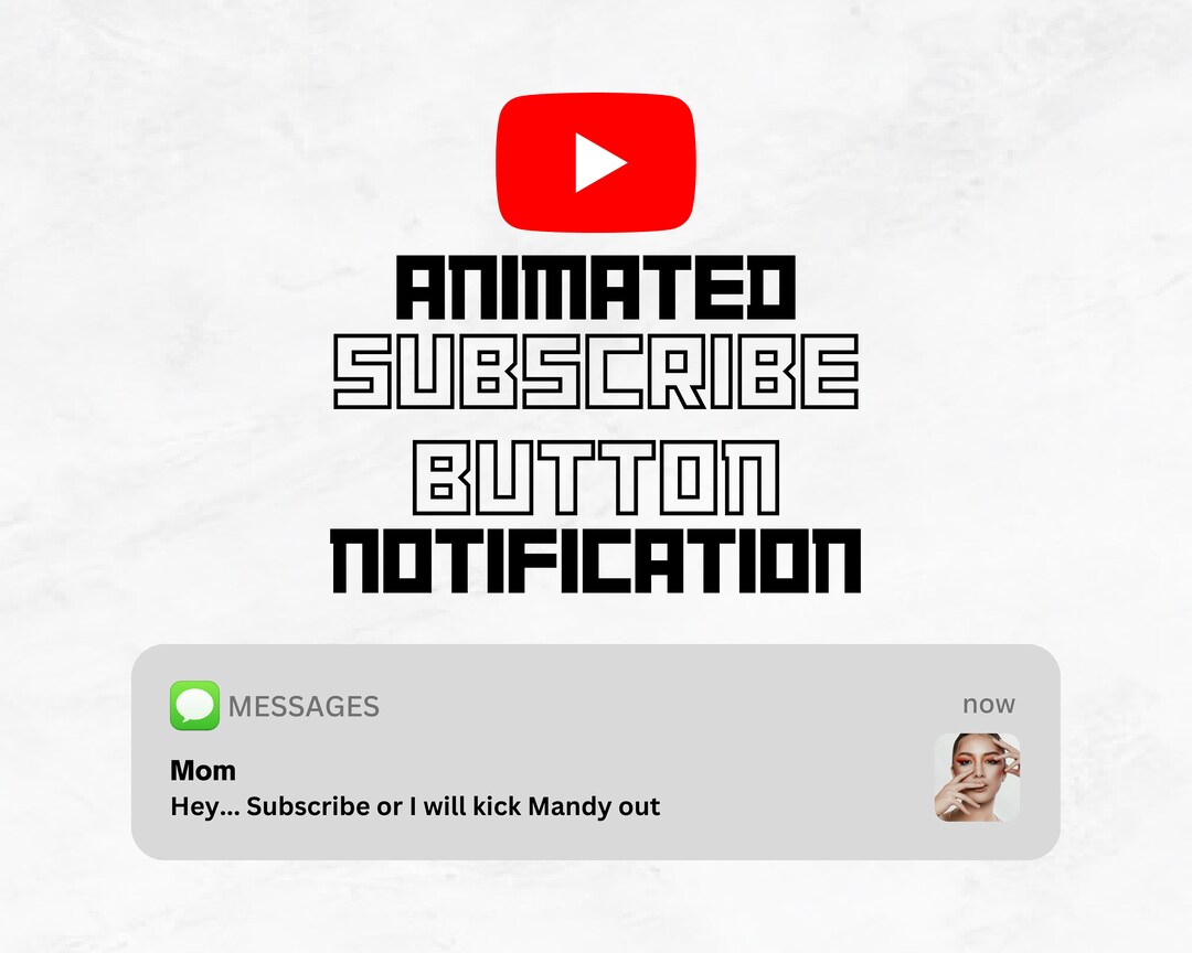 Custom Animated Youtube Subscribe Notification Button Overlay | Custom Text Message for Intro ...