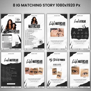 Lash Class Flyer | Masterclass Lash Training Course | White Lash Instagram Posts Bundle ...