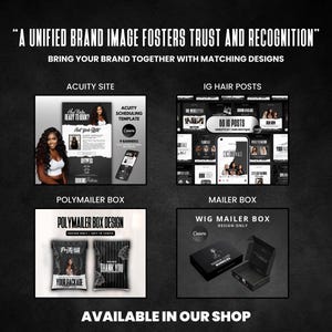 Hair IG Templates | Black and White Instagram Posts (canva) - Etsy