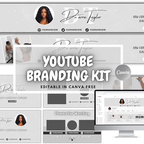 Youtube Branding Kit Editable Banners Intros & Outros and - Etsy
