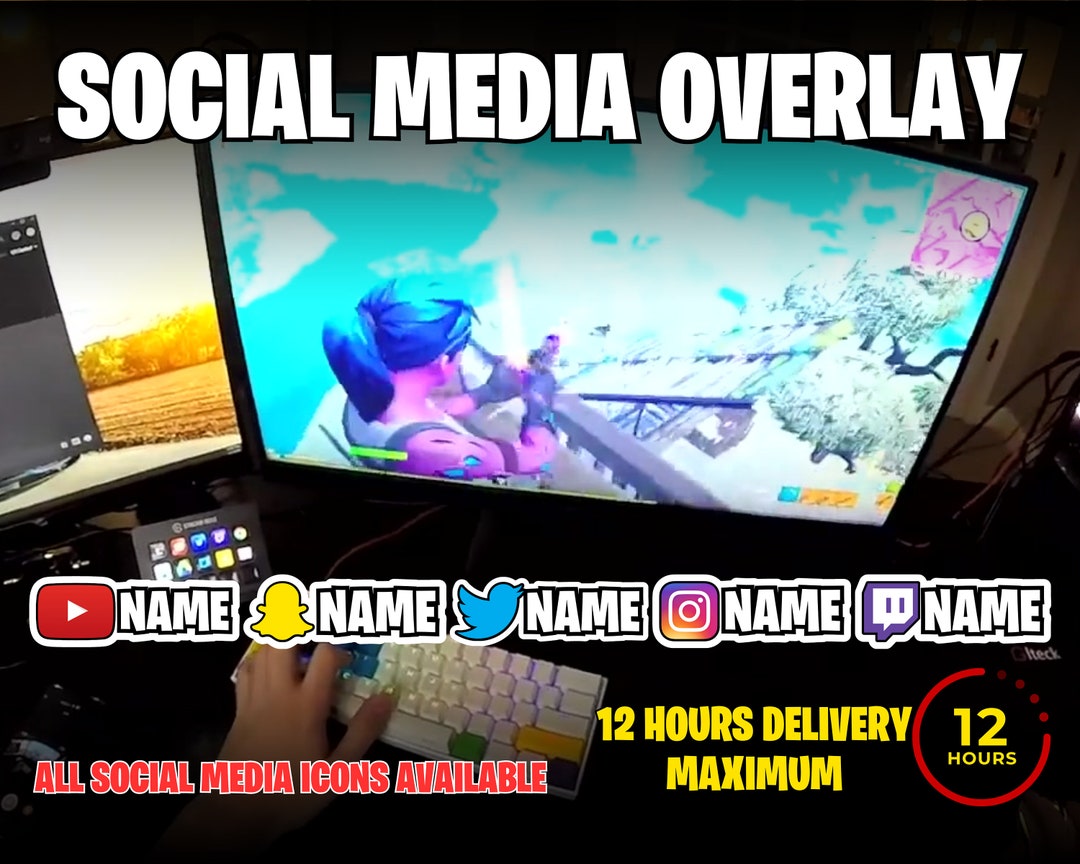 Custom Social Media Overlay for Tiktok Youtube Instagram Snapchat ...