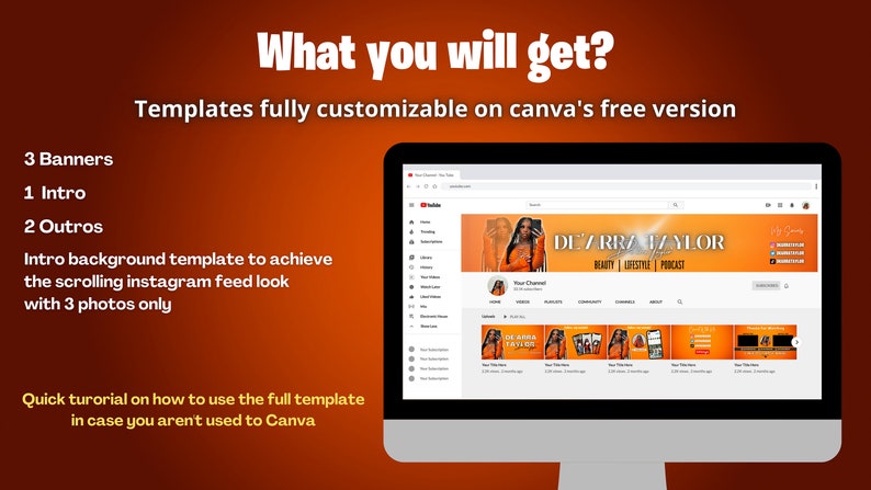 Animated Intro & Outro Banner Trendy Editable Canva - Etsy