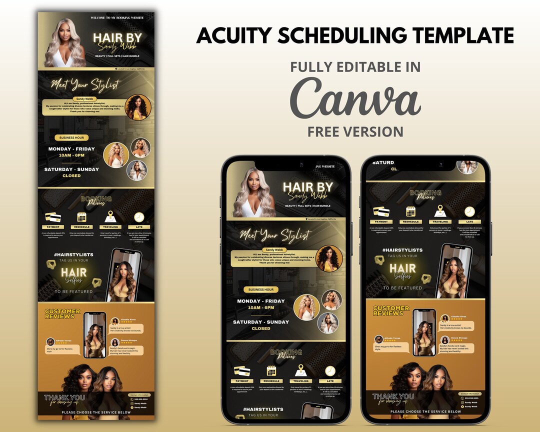 DIY Acuity Site, Acuity Scheduling Template, Gold Booking Site Template ...