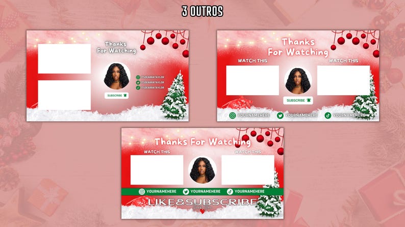 Youtube Christmas Branding Kit | Editable Banners, Intros & Outros ...
