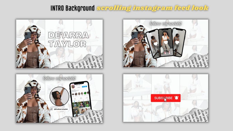 Animated Intro & Outro Banner Trendy Editable Canva - Etsy