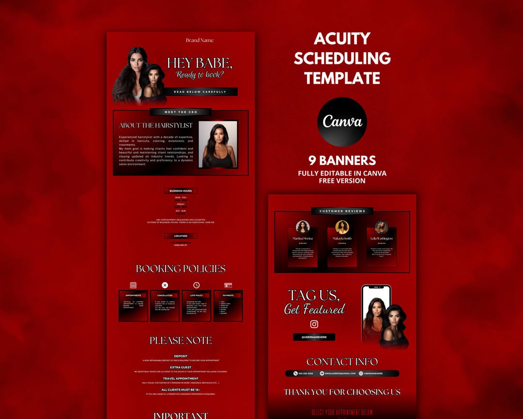 Luxury Acuity Scheduling Template Hairstylist, Acuity Site, Booking Site, Acuity Template Hair ...
