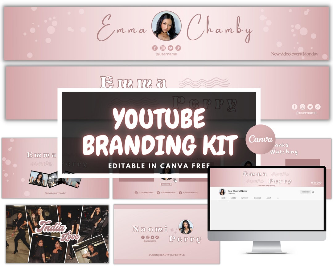 Youtube Branding Kit | Editable Banners, Intros & Outros and Logo ...