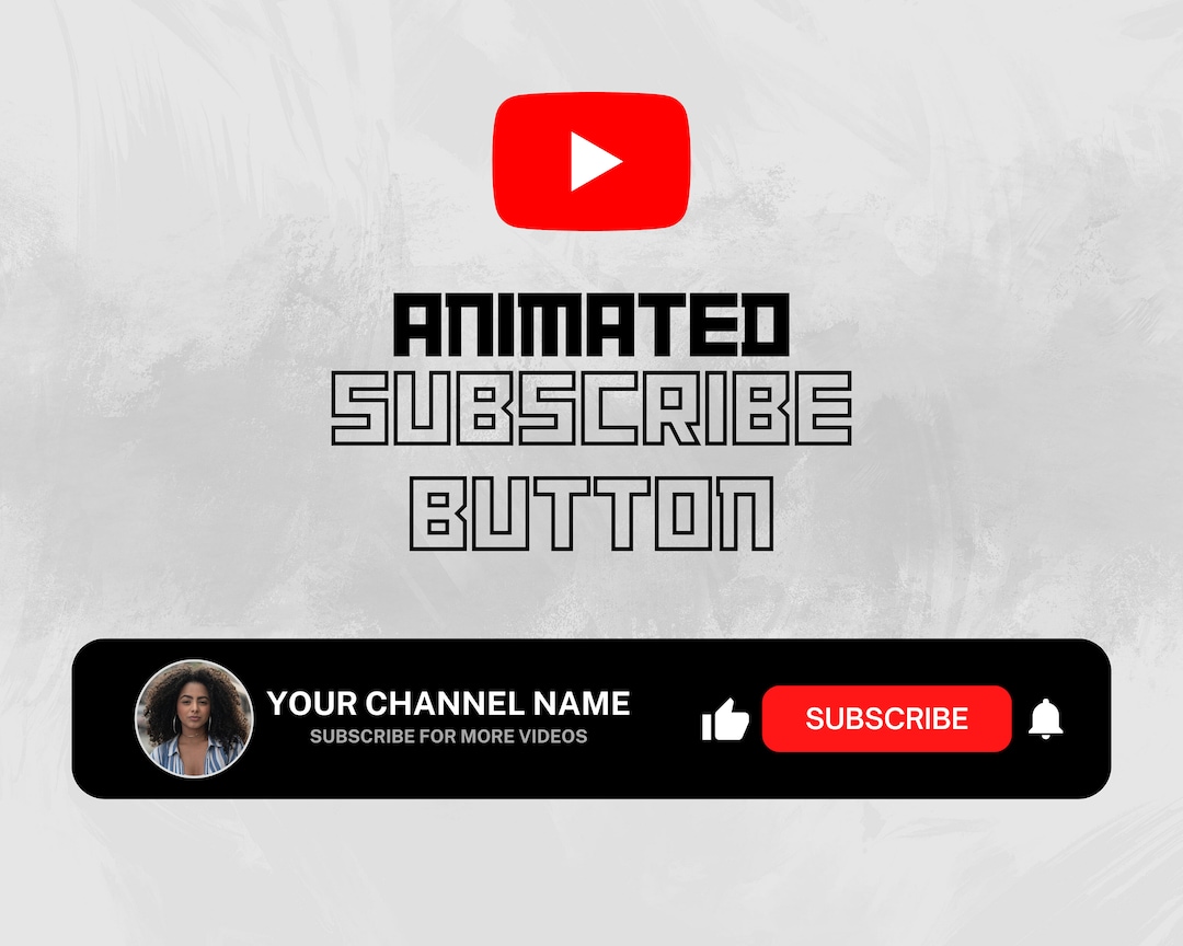 Custom Animated Youtube Subscribe Notification Button Black Overlay for ...