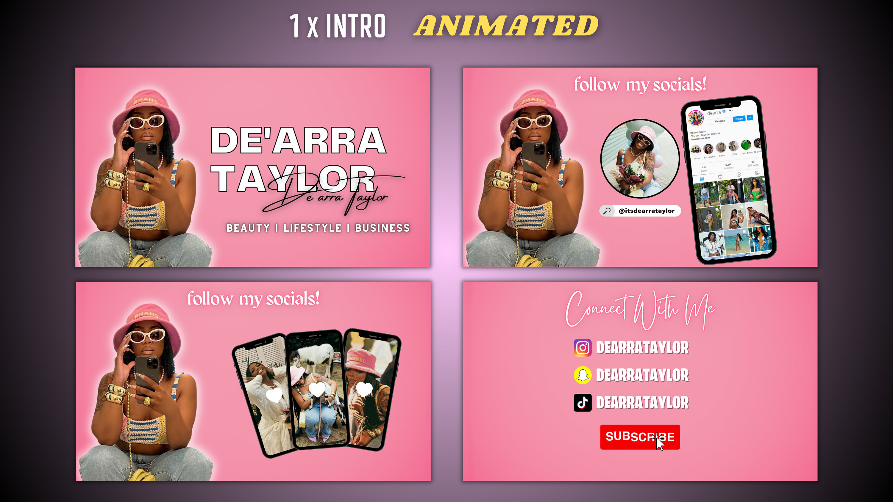 Animated Intro & Outro, Banner | Trendy | Editable Canva Template - Etsy