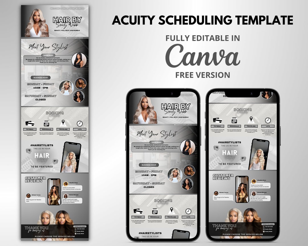 DIY Acuity Site, Acuity Scheduling Template Hairstylist, Booking Site ...