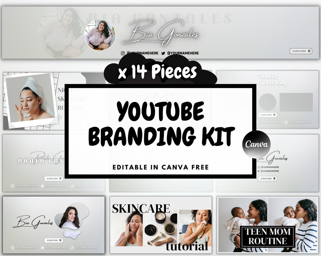 Youtube Branding Kit | Editable Banners, Thumbnail, Intros & Outros and ...