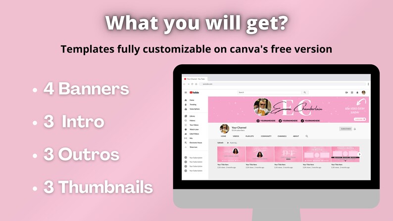 Youtube Branding Kit Editable Banners Intros & Outros and - Etsy