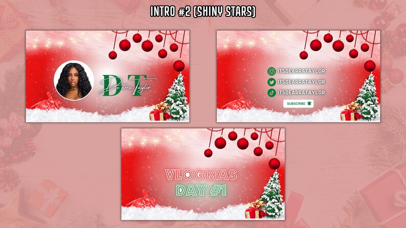 Youtube Christmas Branding Kit | Editable Banners, Intros & Outros ...