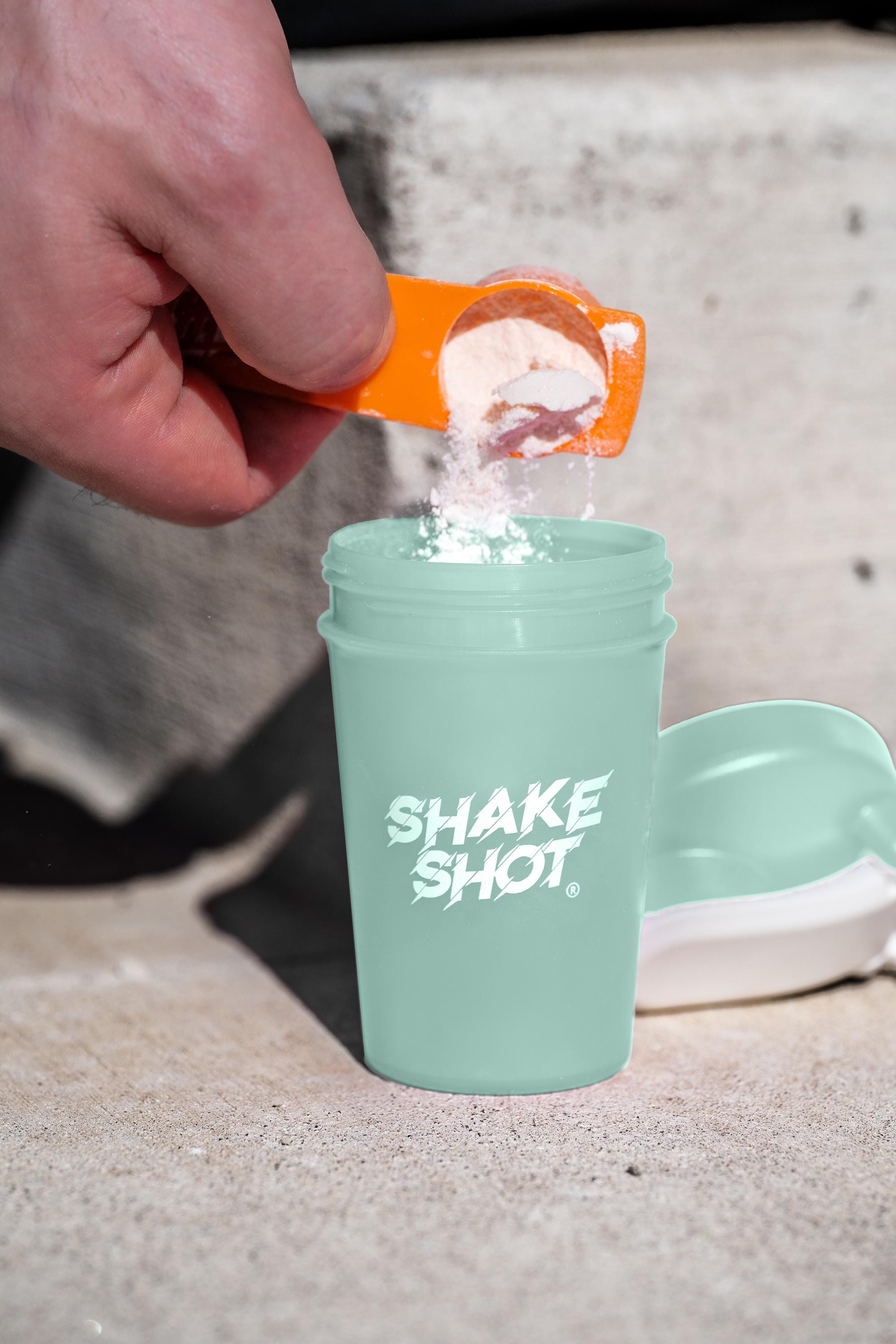 Shake Shot Green 4oz Mini Supplement Shaker Bottle With Clip & Shaker ...
