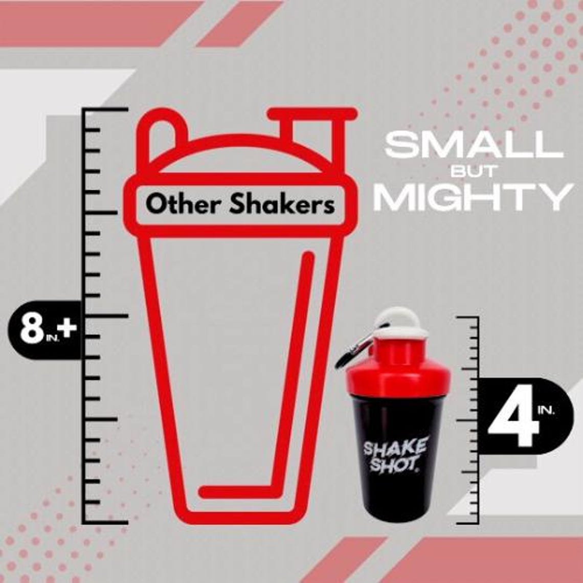 Shake Shot Pink 4oz Mini Supplement Shaker Bottle With Clip & Shaker ...
