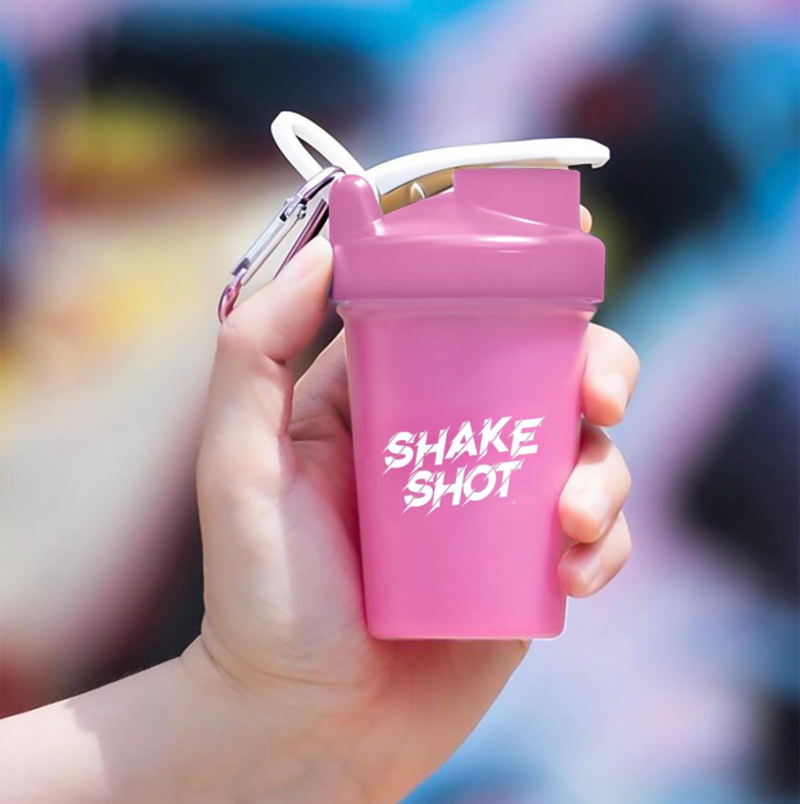 Shake Shot Pink 4oz Mini Supplement Shaker Bottle With Clip & Shaker ...