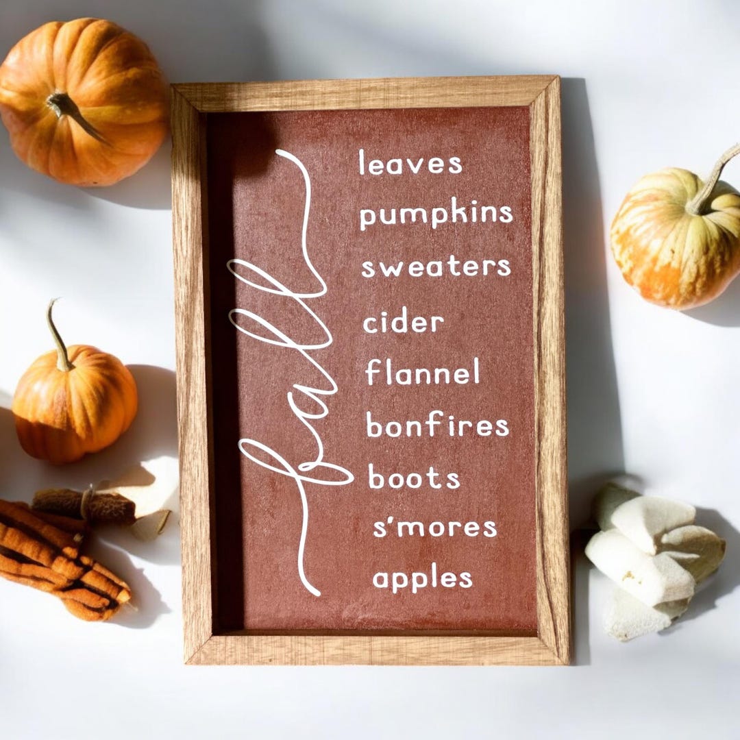 Decorative Wood Fall Sign - Etsy