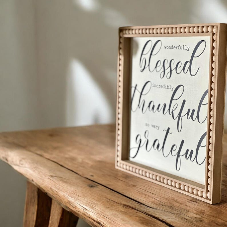Decorative Wood Sign With Saying- Wonderfully Blessed, Incredibly ...