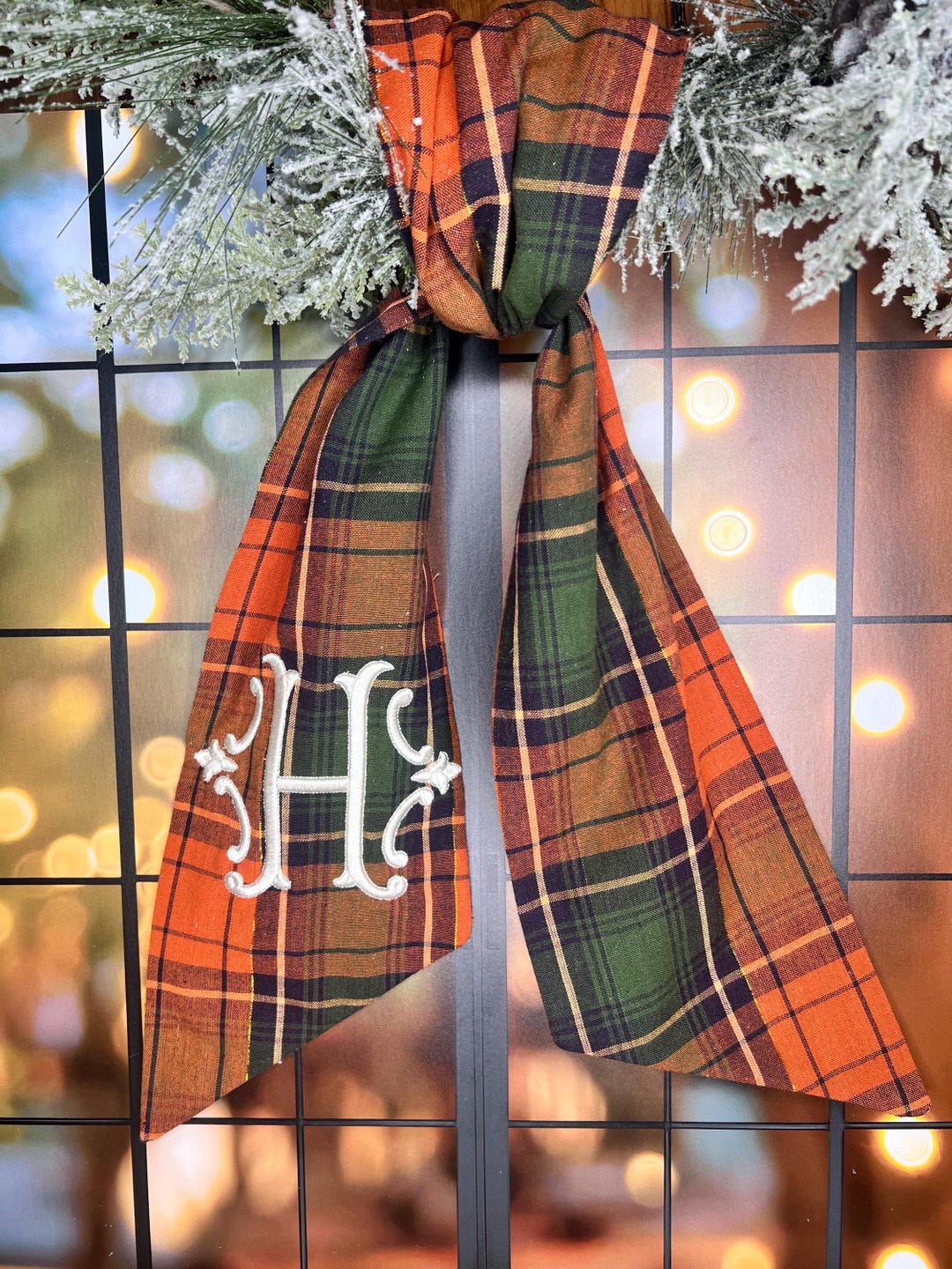 Plaid Wreath Sash for Fall - Etsy