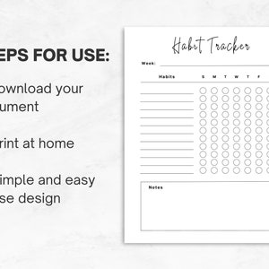 Weekly Habit Tracker Printable Habit Tracker Digital - Etsy