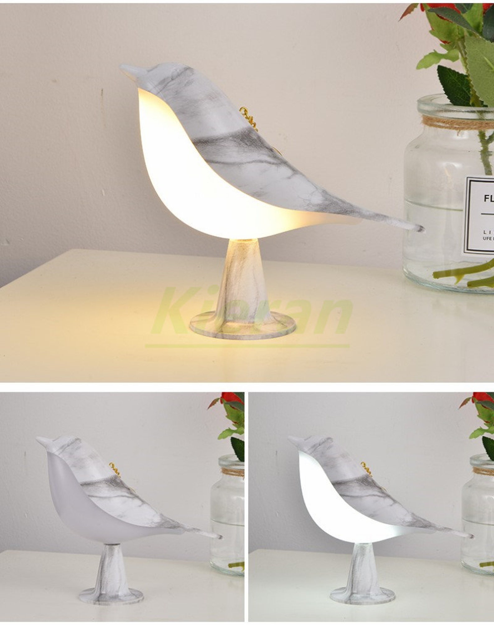 Beautiful Bird Table Lamp Three Colors Aroma Bird Fragment Lamp ...