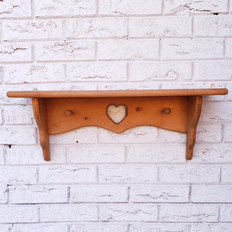 Wood Heart Shelf - Etsy