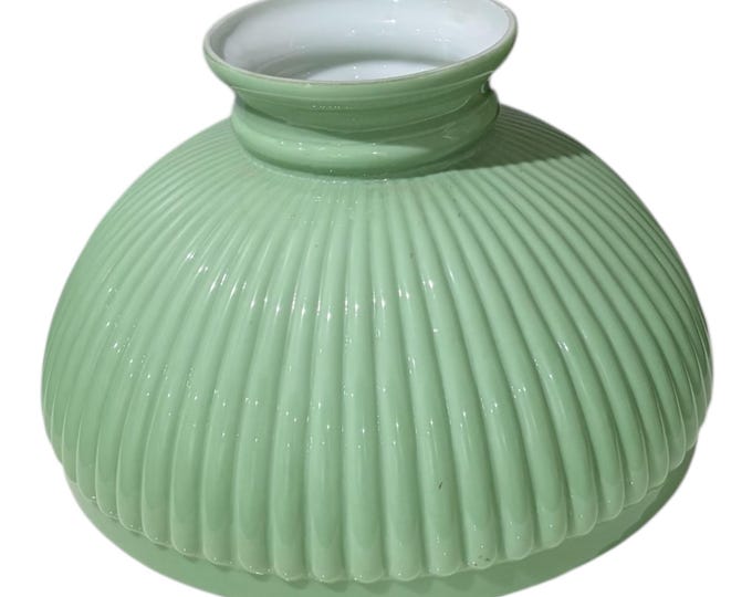 Vintage Green Cased Glass Ribbed Lamp Shade 7 Inches - Etsy
